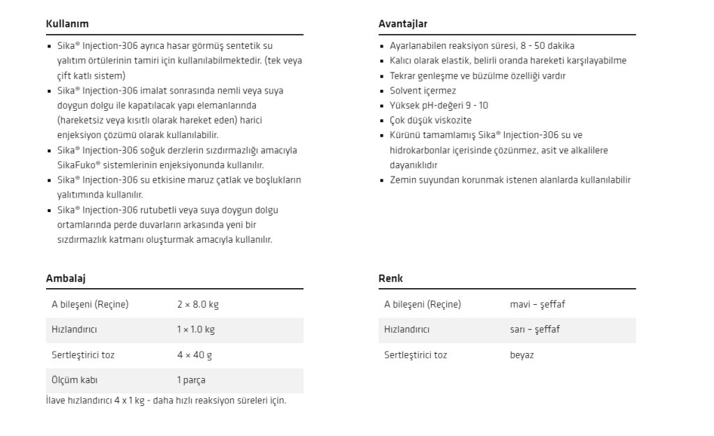 Sika® Injection-306 | Tratek Yapı Mühendislik